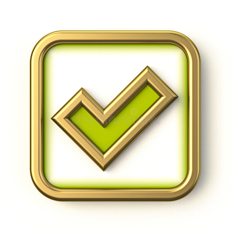 Green Check Mark Golden Square Stock Illustrations – 37 Green Check ...