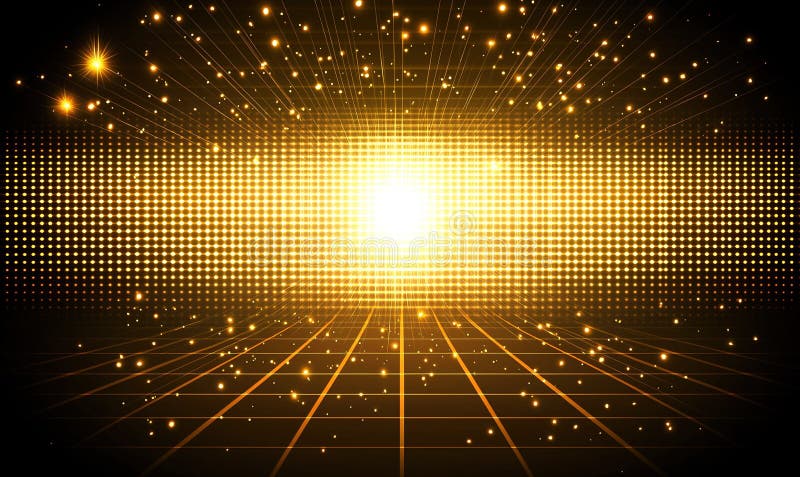 Golden Grid Background with Bright Light, Perfect for Digital ...