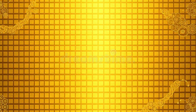 Golden Grid Pattern Wall Background Stock Illustration - Illustration ...