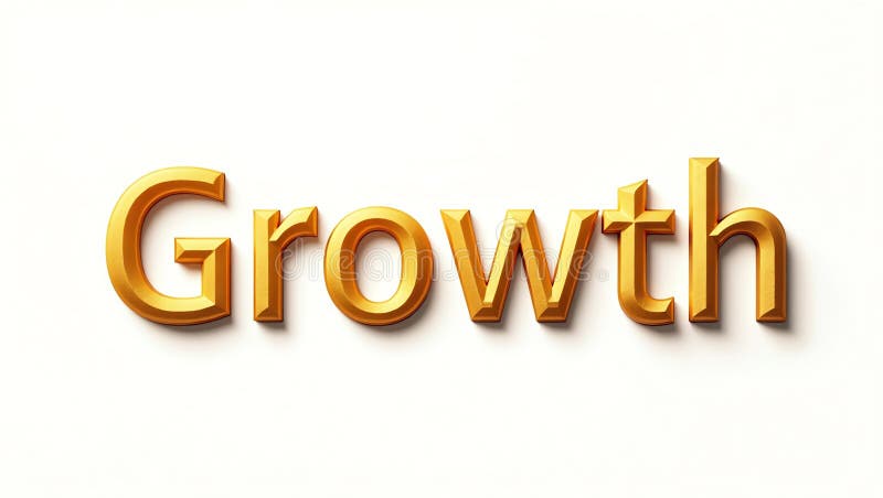 Golden Growth Text Showing Progress and Development in Bright Style ...