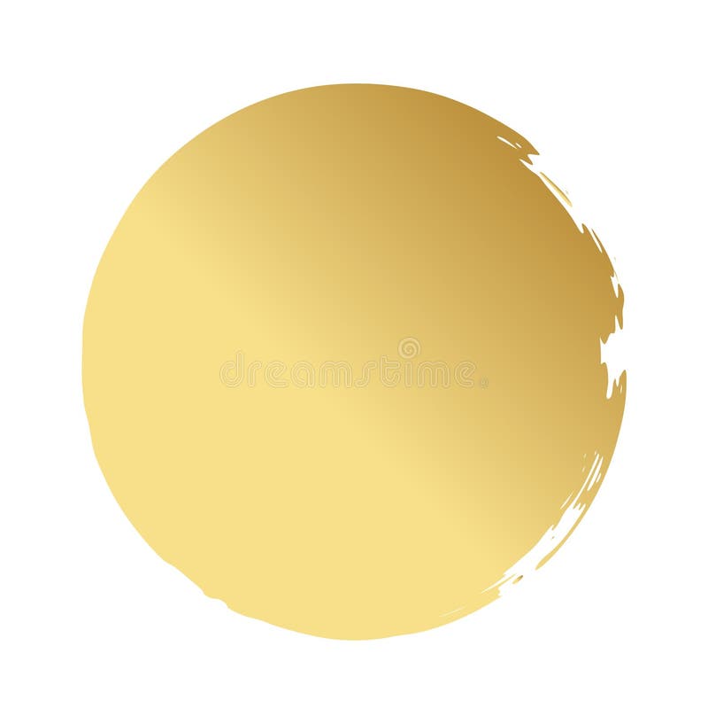 Golden Grunge Circle and Brushes. Gold Paints. Vector Illustration ...