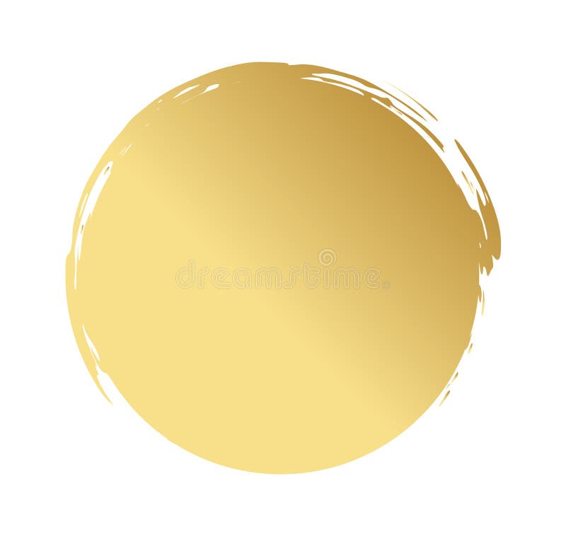 Golden Grunge Circle and Brushes. Gold Paints. Vector Illustration ...
