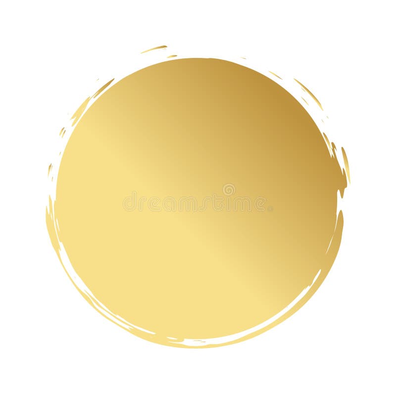Golden Grunge Circle and Brushes. Gold Paints. Vector Illustration ...