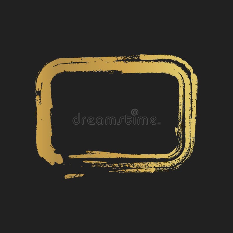 Golden Grunge Vintage Painted Rectangle Shapes. Vector Illustration ...