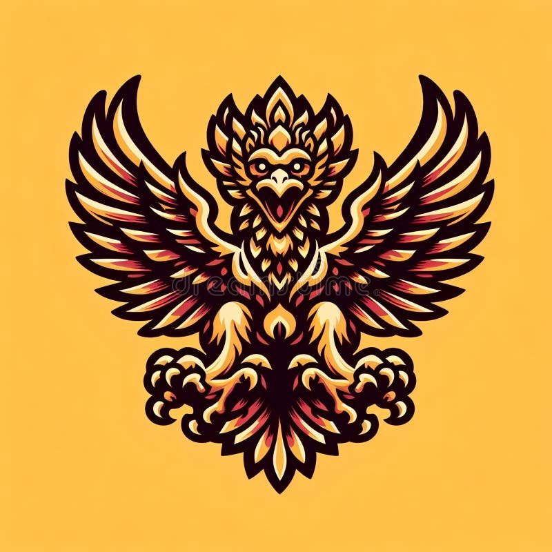 Golden Gryphon Soaring stock illustration. Illustration of mythical ...