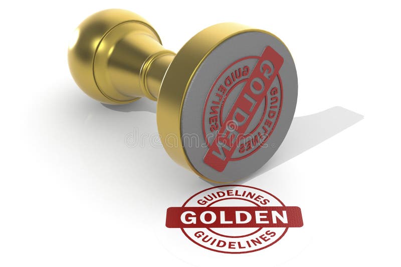 Golden Guidelines Word on Round Stamp Stock Illustration - Illustration ...