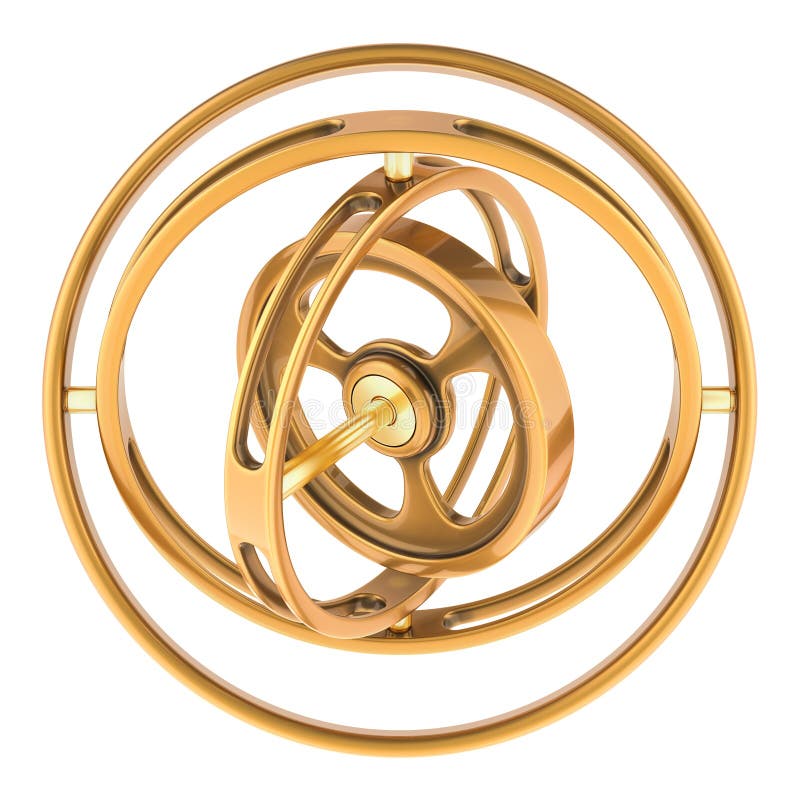 Golden Gyroscope, 3D Rendering Stock Illustration - Illustration of ...