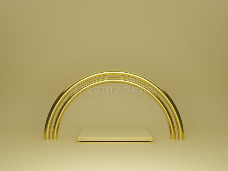 Golden half circle mockup stock illustration. Illustration of light ...