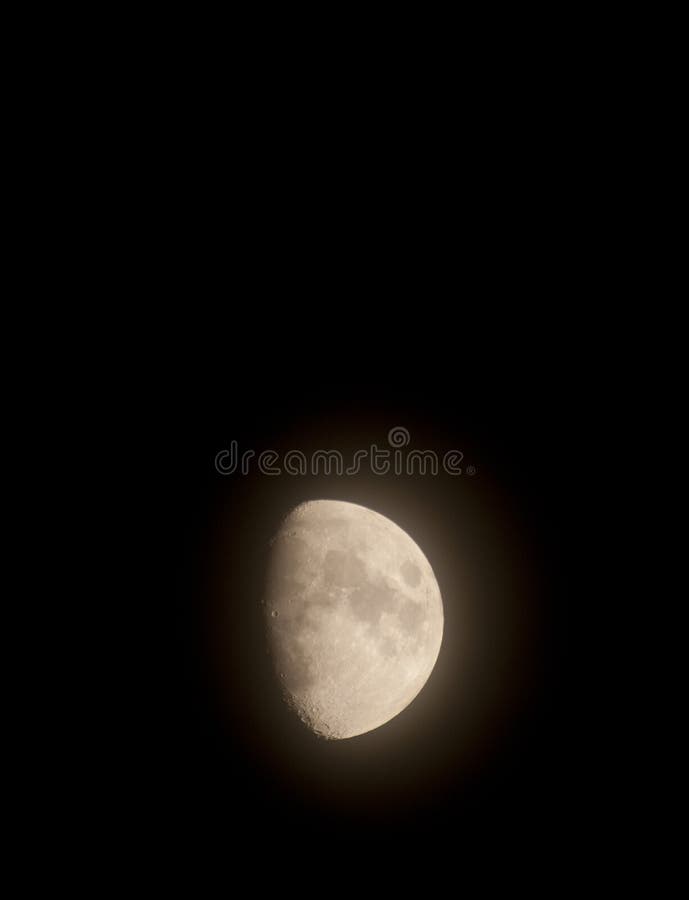 Golden Moon in Midnight Sky Stock Photo - Image of nighttime, lunar ...