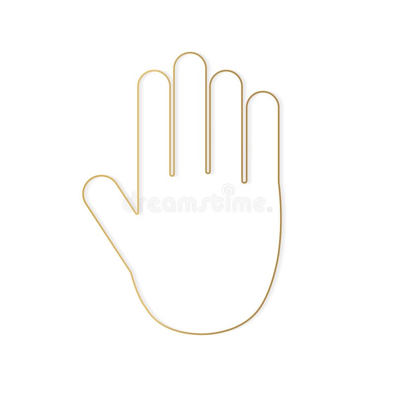 Golden hand icon stock vector. Illustration of palm - 171325844