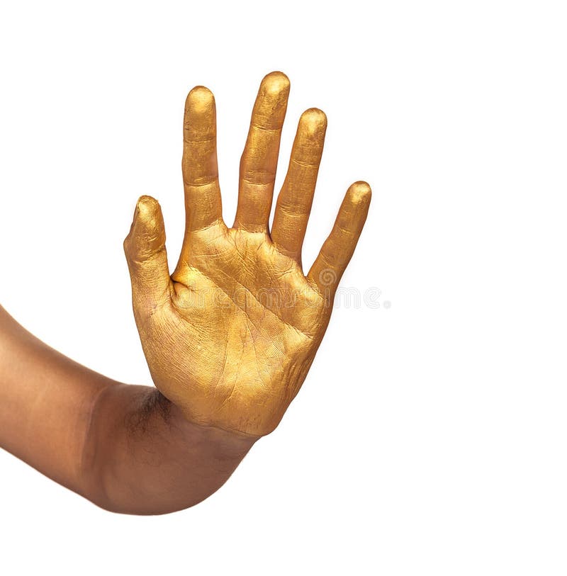 Golden hand stock image. Image of human, sign, bodyart - 51133817