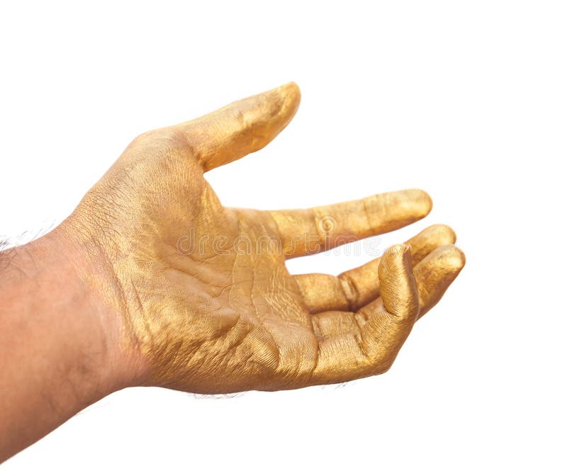 Golden hand stock image. Image of human, sign, bodyart - 51133817