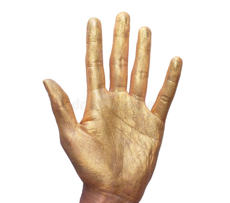 Golden hand stock image. Image of human, sign, bodyart - 51133817