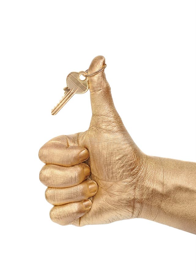 Man S Golden Hand Show a Sign Fico. Stock Image - Image of adult ...