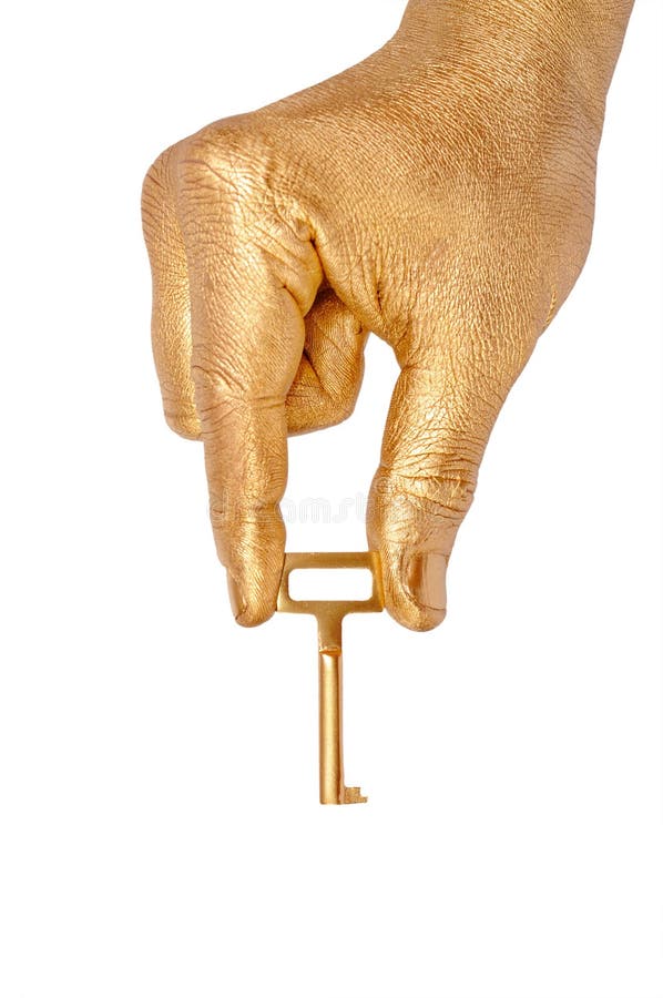 Golden Hand with Gold Horseshoe. Stock Image - Image of horseshoe, male ...