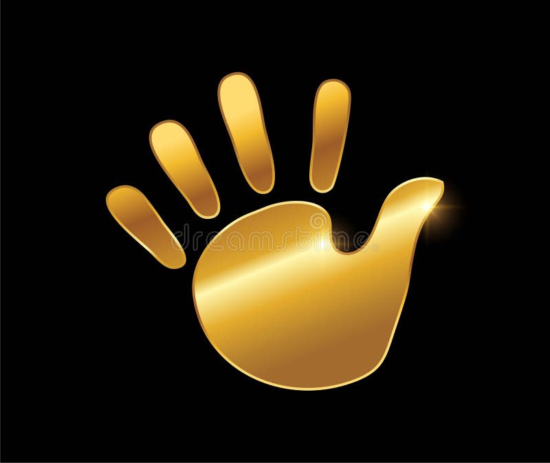 Golden Hand Print Logo Vector Illustration Stock Vector - Illustration ...