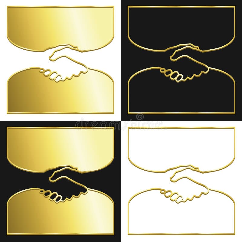 Golden handshake stock vector. Illustration of symbol - 24133726