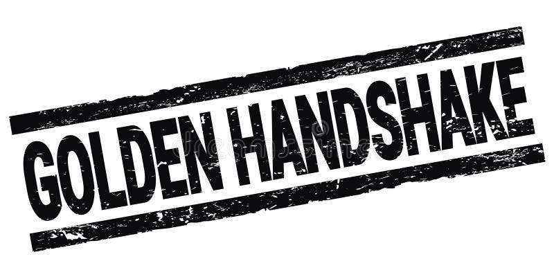 GOLDEN HANDSHAKE Text on Black Rectangle Stamp Sign Stock Illustration ...
