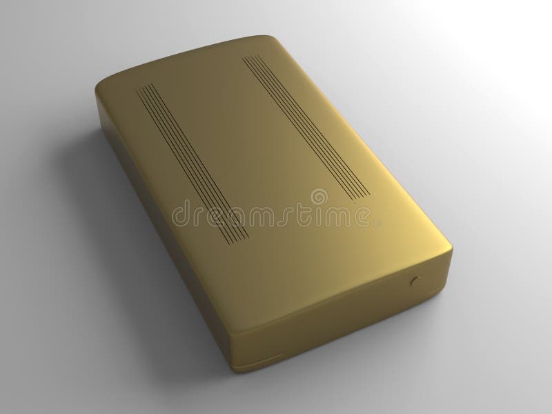 Golden Hard Drive stock illustration. Illustration of graphic - 12309150
