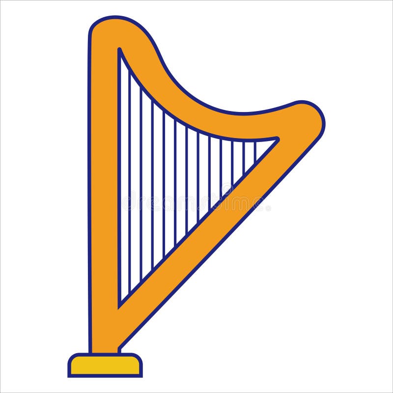 A Golden Harp, Vector or Color Illustration Stock Illustration ...