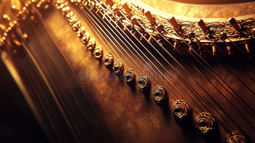 Golden Harp: Strings of Light and Shadow | a Symphony of Detail and ...