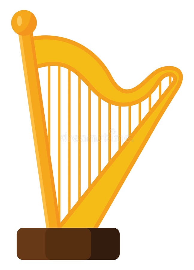 A Golden Harp, Vector or Color Illustration Stock Illustration ...