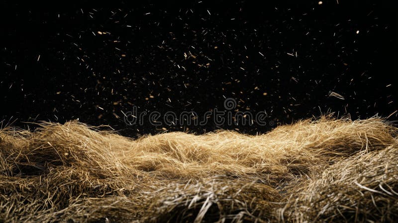 Golden Hay Texture with Straw Stalks Creating Organic Background ...