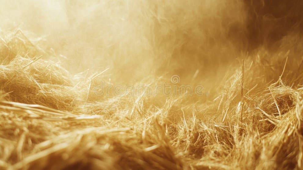 Golden Hay with Sunlight and Dust Motes Stock Illustration ...