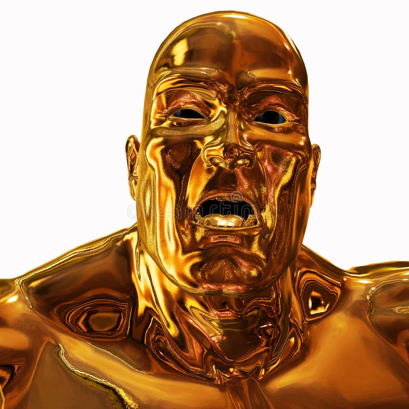 Golden Male Head stock illustration. Illustration of metal - 1900067