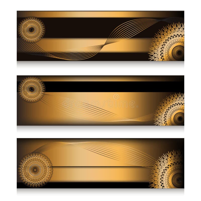 Vintage gold headers stock illustration. Illustration of border - 83713603