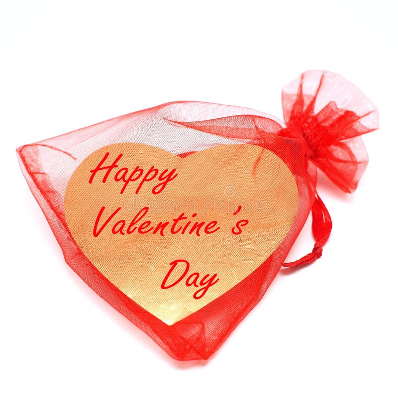 Golden heart in red pouch stock photo. Image of valentine - 49524418