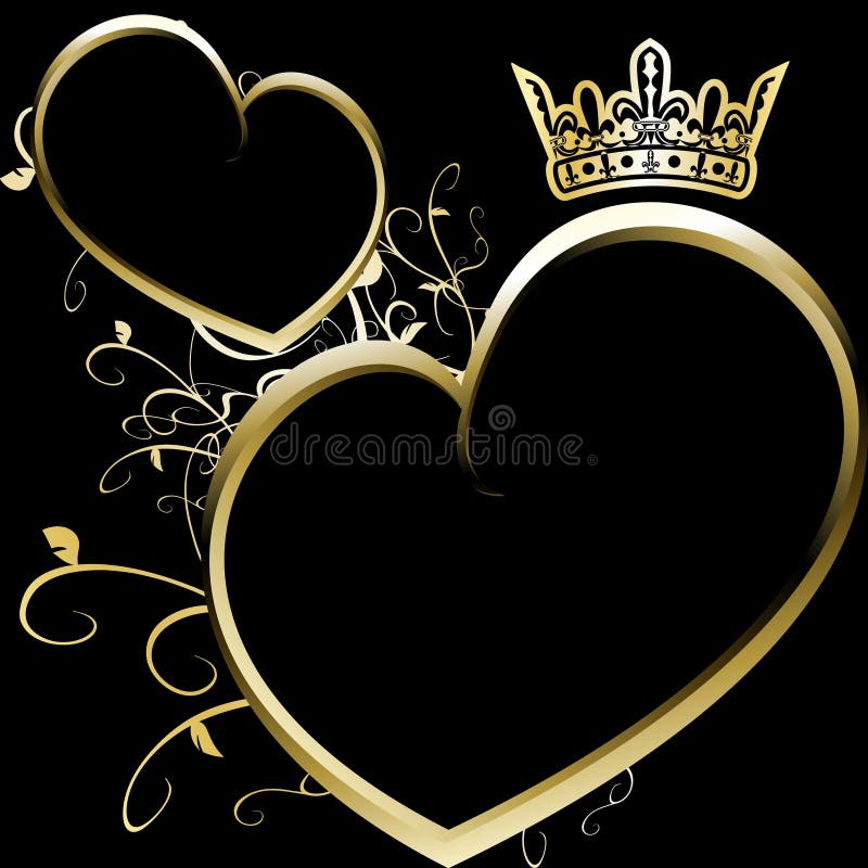 Golden Heart Ring Emblem Tattoo Sticker Stock Vector - Illustration of ...