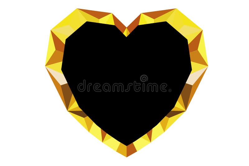 Golden Heart Shape Frame on White . Stock Illustration - Illustration ...