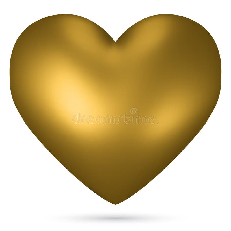 Golden heart shape stock vector. Illustration of metallic - 58260934