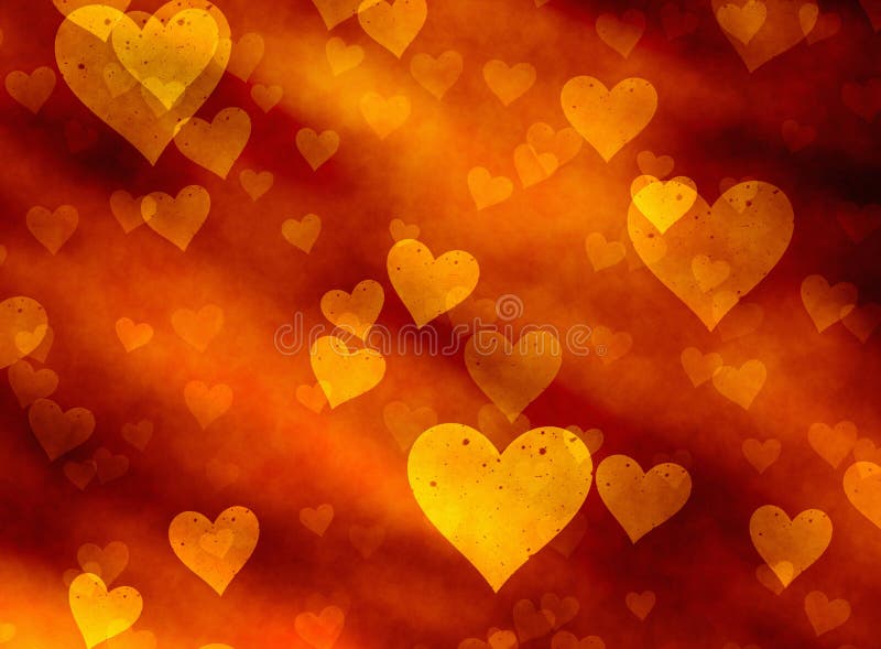 Shiny Golden Hearts On Sunshine Backgrounds Stock Illustration ...