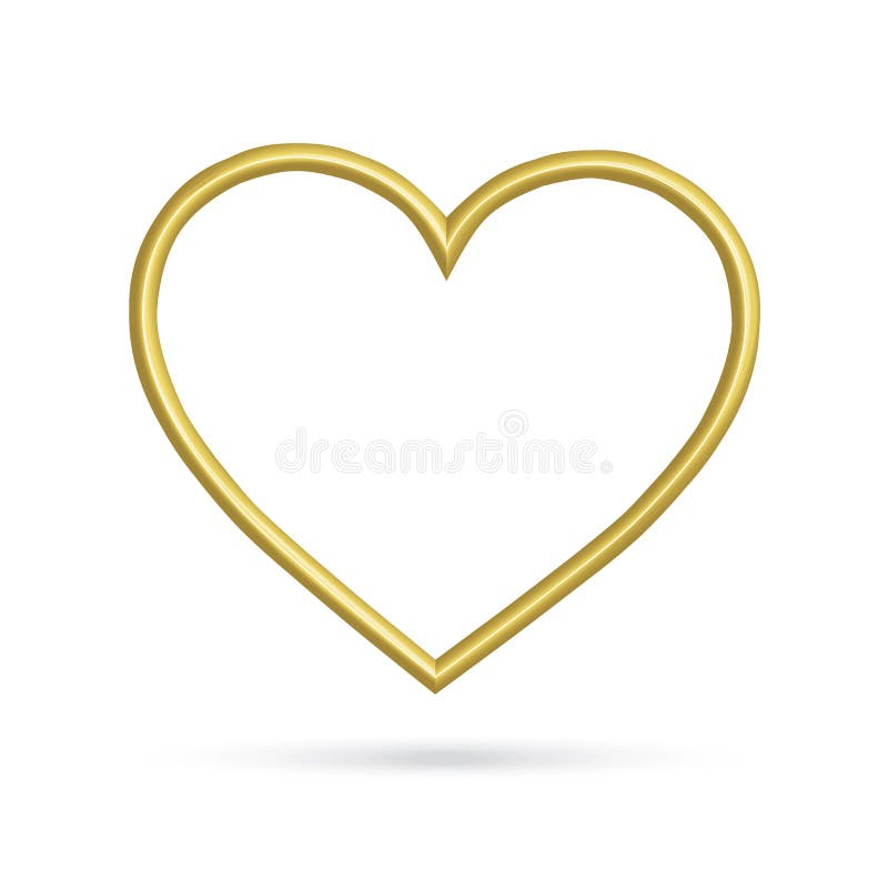 Golden Hearts Frame Isolated Stock Vector - Illustration of abstract ...