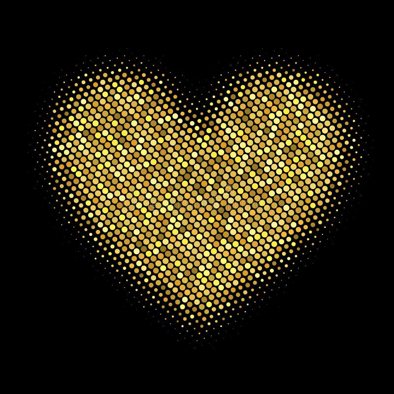 Heart with halftone effect stock vector. Illustration of golden - 124018441