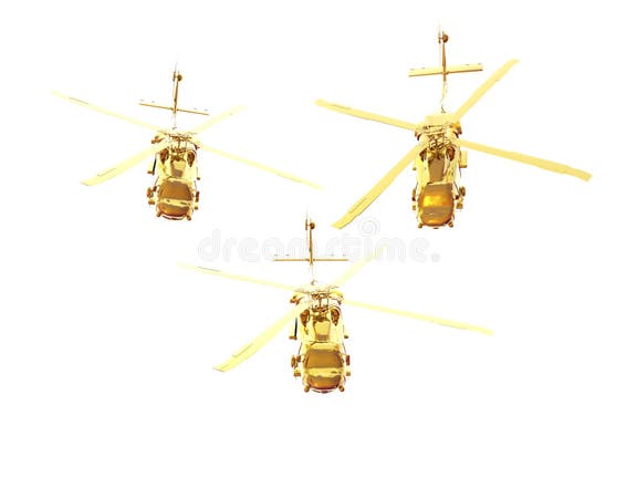 Golden Helicopters stock illustration. Illustration of black - 509991