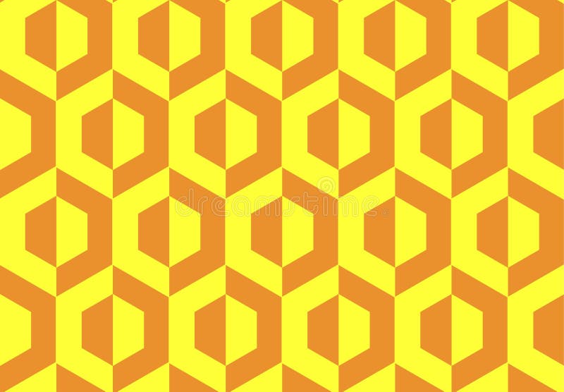 Golden Hexagonal 3D Pattern Creating an Illusion of Depth and Structure ...