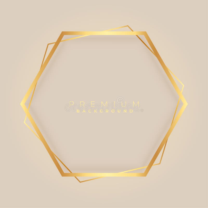 Golden Hexagonal Frame on Pastel Background Stock Vector - Illustration ...
