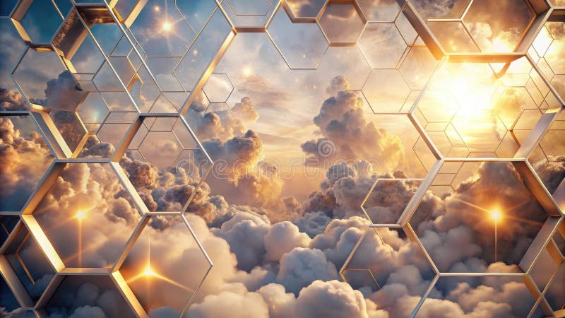 Golden Hexagonal Framework Encompassing a Breathtaking Celestial ...