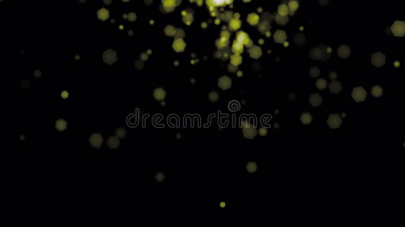 Golden Hexagonal Particles Rising on a Black Background Stock Footage ...