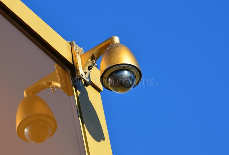 Dome Type Outdoor Cctv Camera, Secure Construction Site. Stock Photo ...