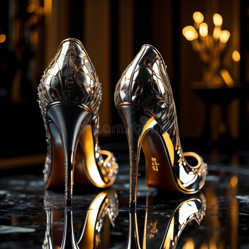 High Heel Women Shoes on a Solid Colour Background. Ai Generative Stock ...