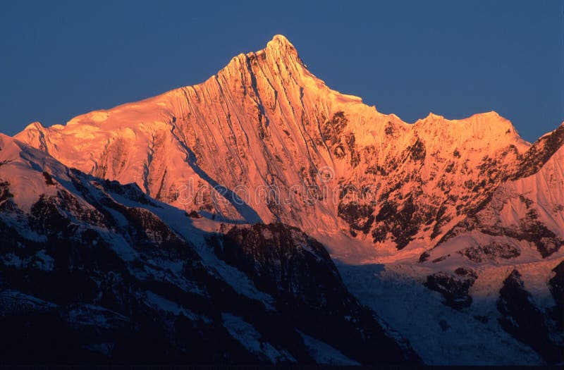 Golden Hill - Kawagebo Peak Stock Image - Image of tibetan, mountain ...