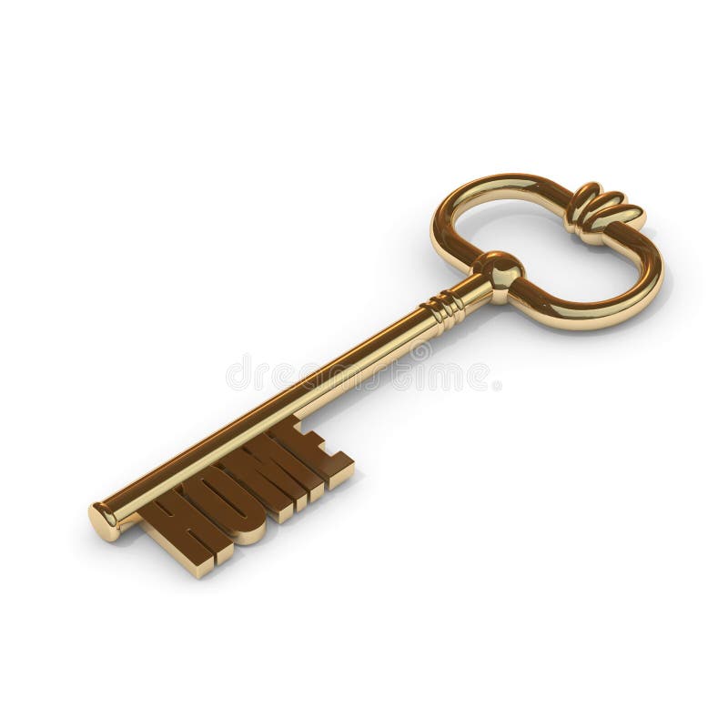 Golden home key stock illustration. Illustration of reflection - 11573285