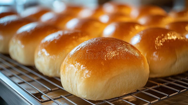 Golden Homemade Buns Cooling Wire Rack Stock Photos - Free & Royalty ...