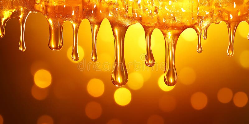 Golden Honey Dripping a Sweet Background Image Stock Photo - Image of ...