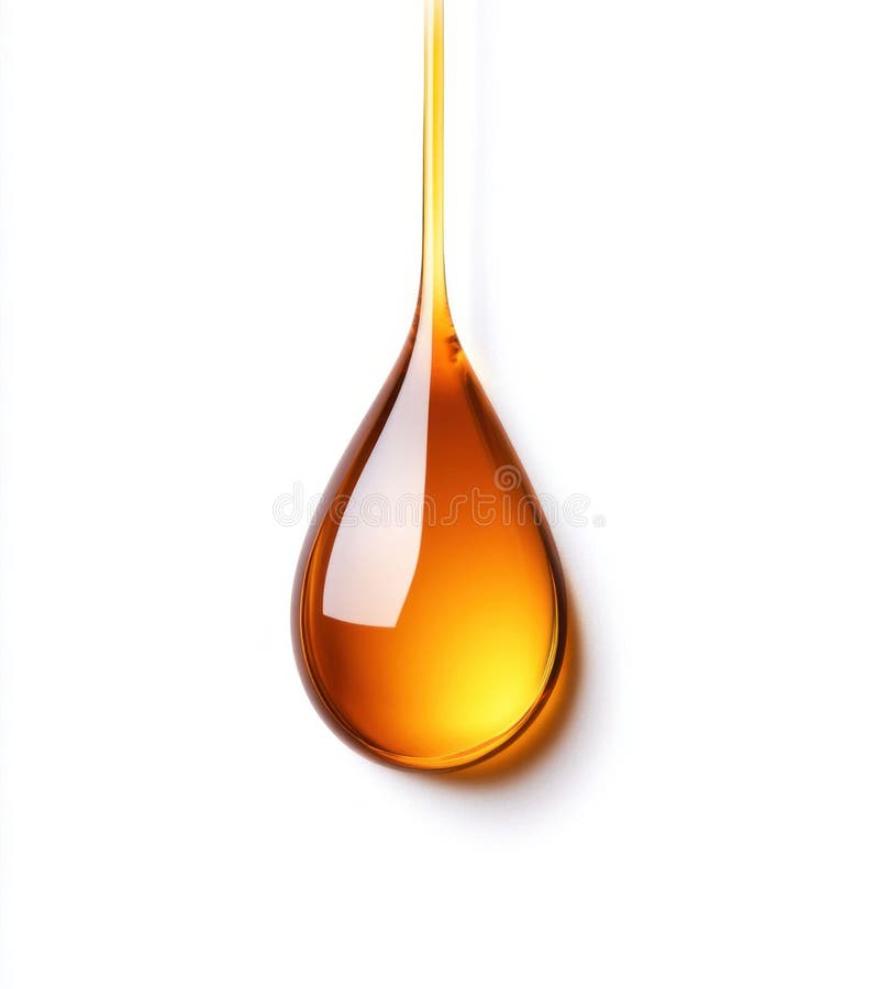 Golden Honey Drop on White Background. Generative Ai Stock Illustration - Illustration of smooth ...