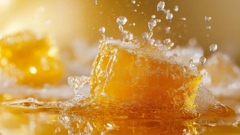 Golden Honey Splash Closeup Stock Illustration - Illustration of ...